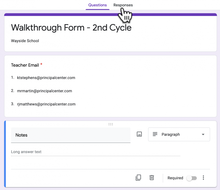 How To Make A Classroom Walkthrough Form in Google Forms & Email Your ...